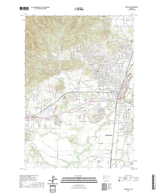 US Topo 7.5-minute map for Corvallis OR – American Map Store