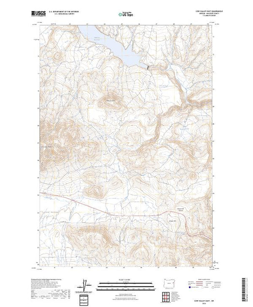 US Topo 7.5-minute map for Cow Valley East OR – American Map Store