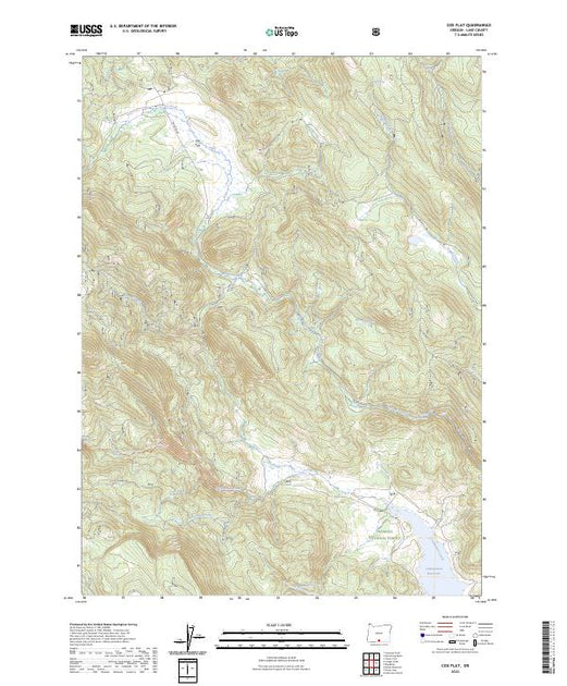 US Topo 7.5-minute map for Cox Flat OR – American Map Store