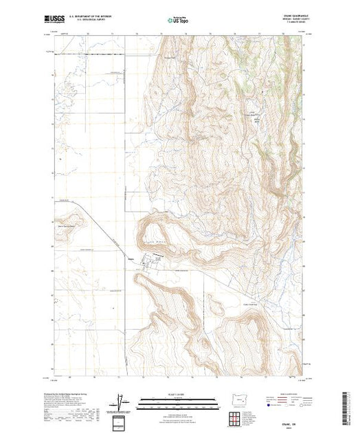 US Topo 7.5-minute map for Crane OR – American Map Store