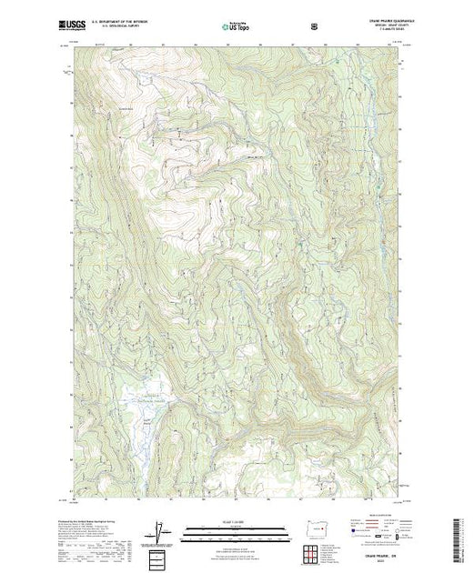 US Topo 7.5-minute map for Crane Prairie OR – American Map Store