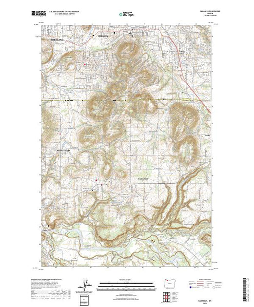US Topo 7.5-minute map for Damascus OR – American Map Store