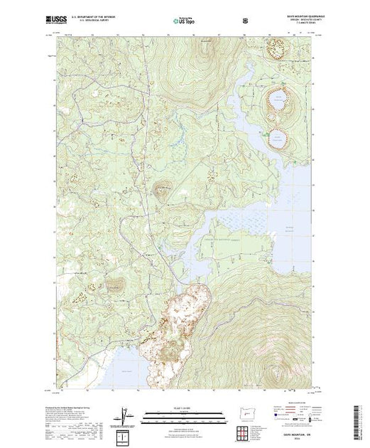 US Topo 7.5-minute map for Davis Mountain OR – American Map Store