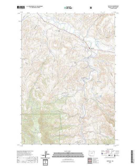 US Topo 7.5-minute map for Dayville OR – American Map Store