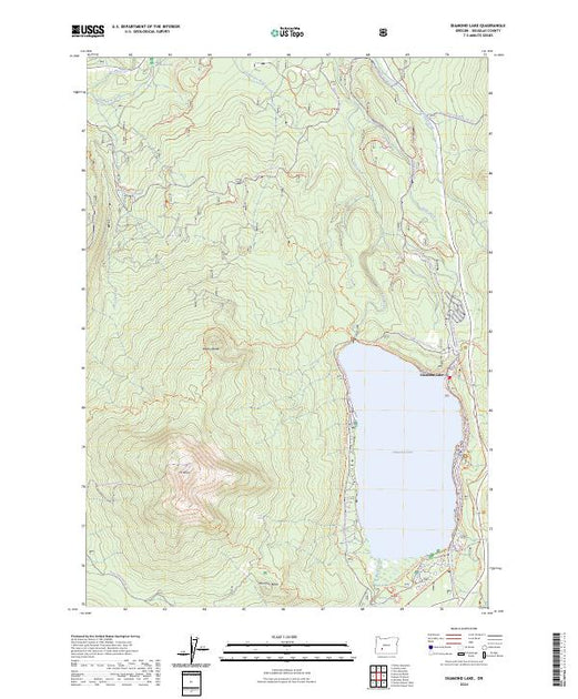 US Topo 7.5-minute map for Diamond Lake OR – American Map Store