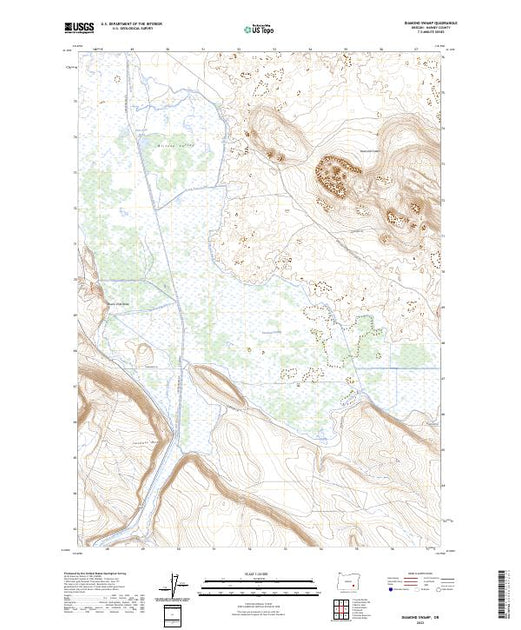 US Topo 7.5-minute map for Diamond Swamp OR – American Map Store
