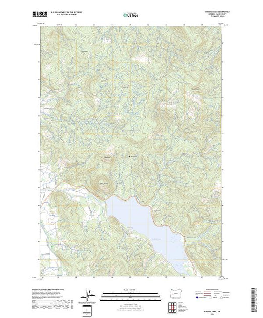 US Topo 7.5-minute map for Dorena Lake OR – American Map Store