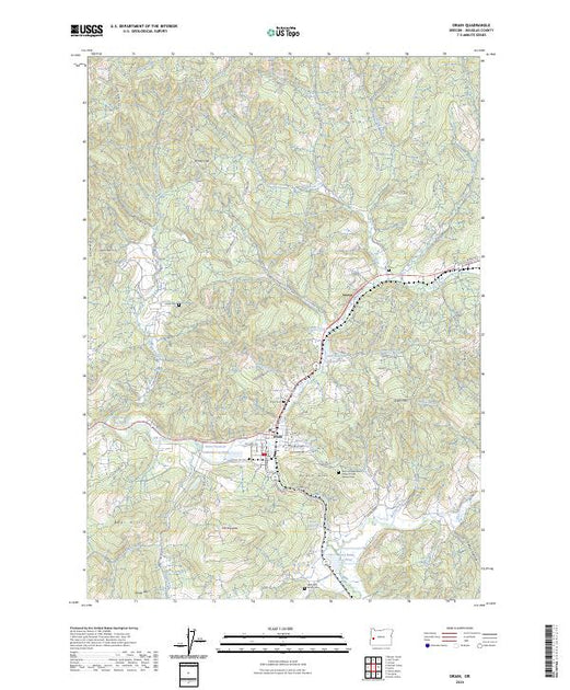 US Topo 7.5-minute map for Drain OR – American Map Store