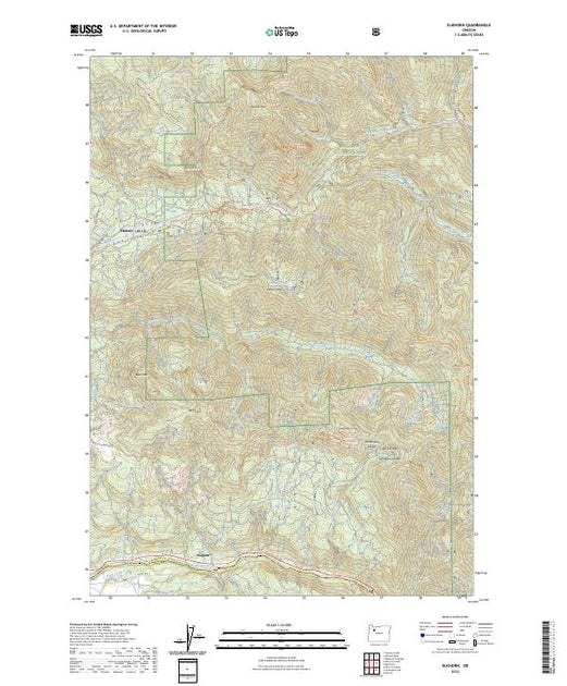 US Topo 7.5-minute map for Elkhorn OR – American Map Store