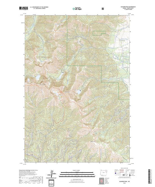 US Topo 7.5-minute map for Elkhorn Peak OR – American Map Store