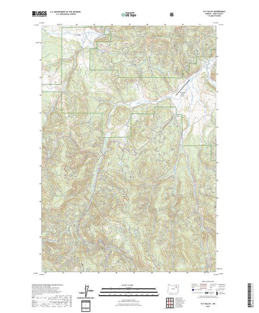 US Topo 7.5-minute map for Fly Valley OR – American Map Store