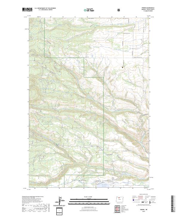 US Topo 7.5-minute map for Friend OR – American Map Store