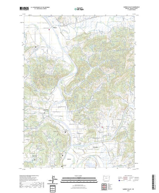 US Topo 7.5-minute map for Garden Valley OR – American Map Store