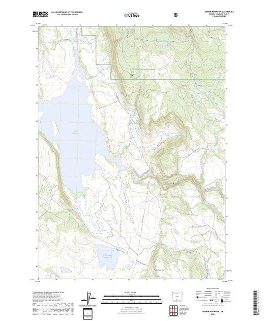 US Topo 7.5-minute map for Gerber Reservoir OR – American Map Store