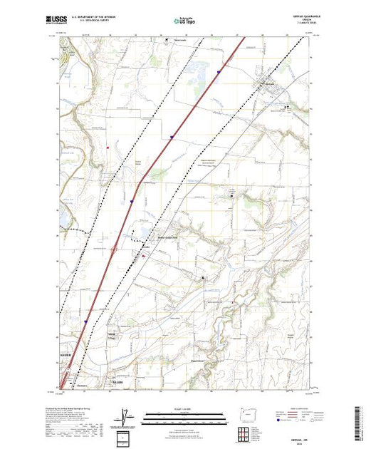 US Topo 7.5-minute map for Gervais OR – American Map Store
