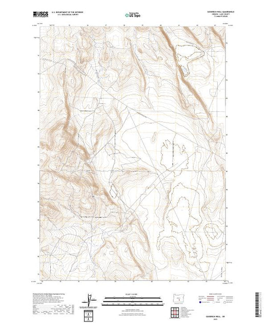 US Topo 7.5-minute map for Goodrich Well OR – American Map Store