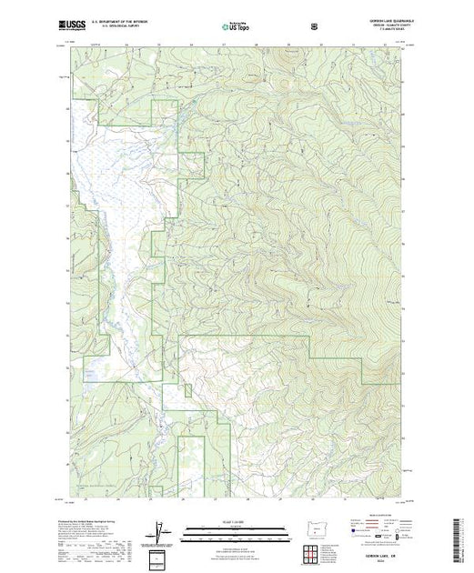 US Topo 7.5-minute map for Gordon Lake OR – American Map Store
