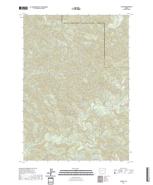 US Topo 7.5-minute map for Gunter OR – American Map Store