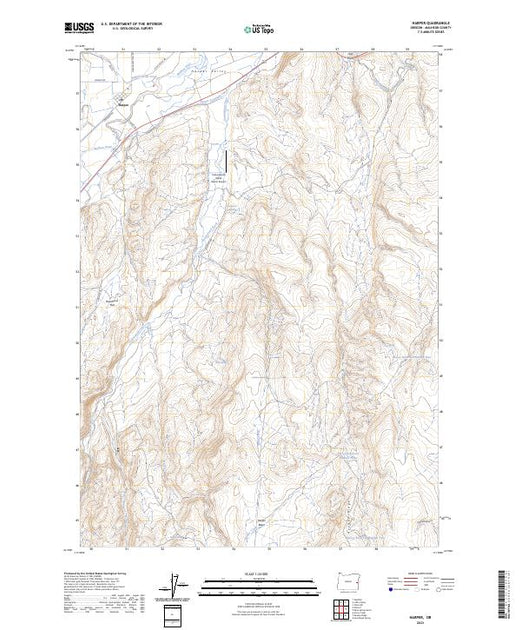 US Topo 7.5-minute map for Harper OR – American Map Store