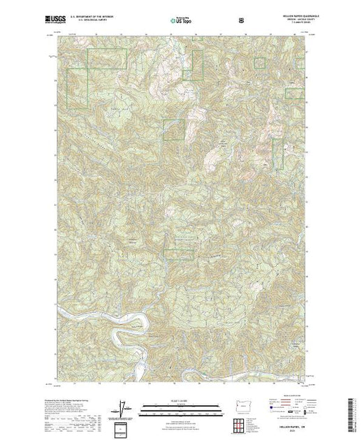 US Topo 7.5-minute map for Hellion Rapids OR – American Map Store
