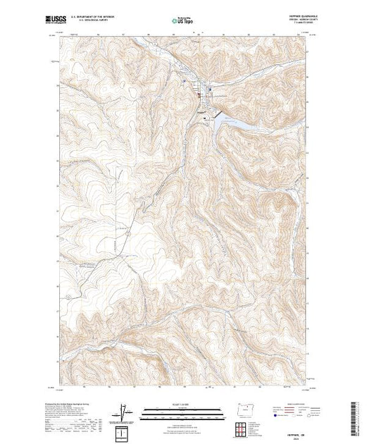 US Topo 7.5-minute map for Heppner OR – American Map Store