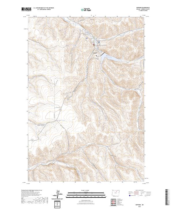 US Topo 7.5-minute map for Heppner OR – American Map Store