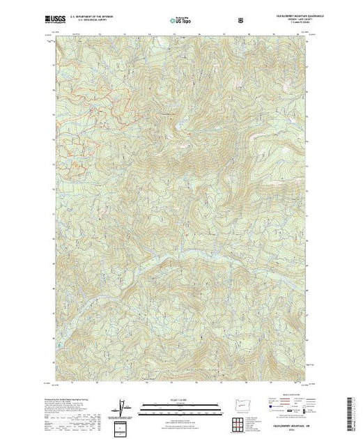 US Topo 7.5-minute map for Huckleberry Mountain OR – American Map Store
