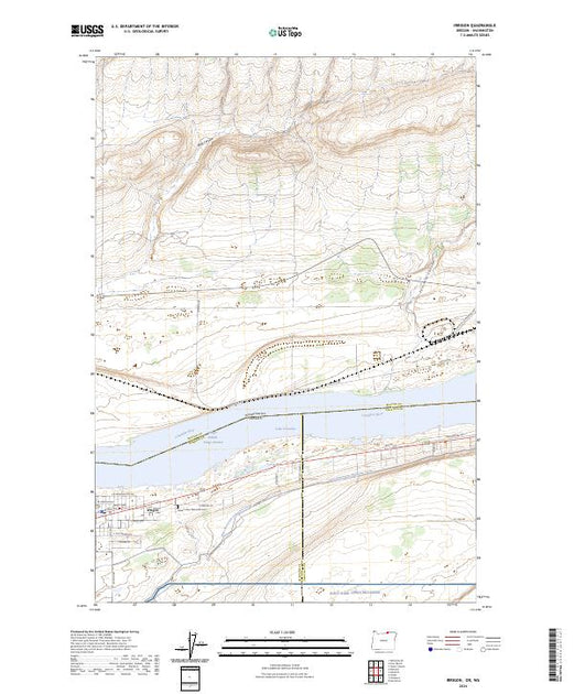 US Topo 7.5-minute map for Irrigon ORWA – American Map Store