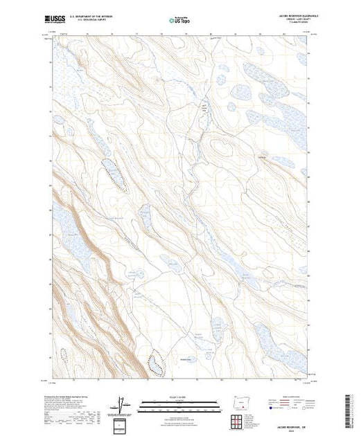 US Topo 7.5-minute map for Jacobs Reservoir OR – American Map Store