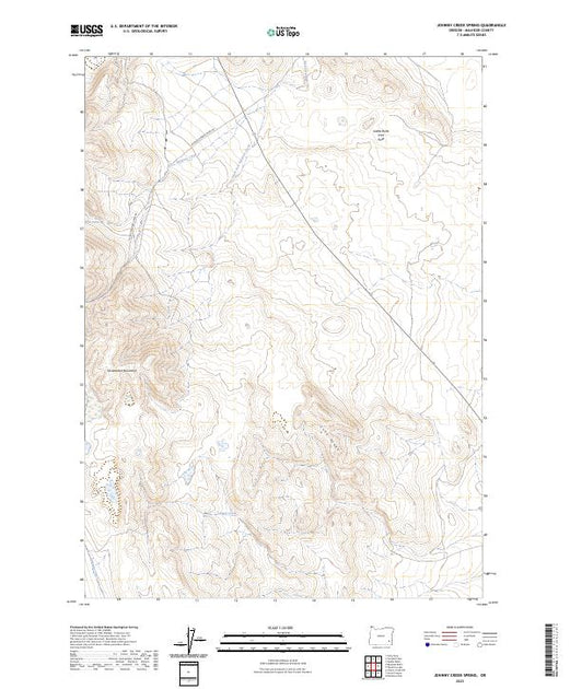 US Topo 7.5-minute map for Johnny Creek Spring OR – American Map Store