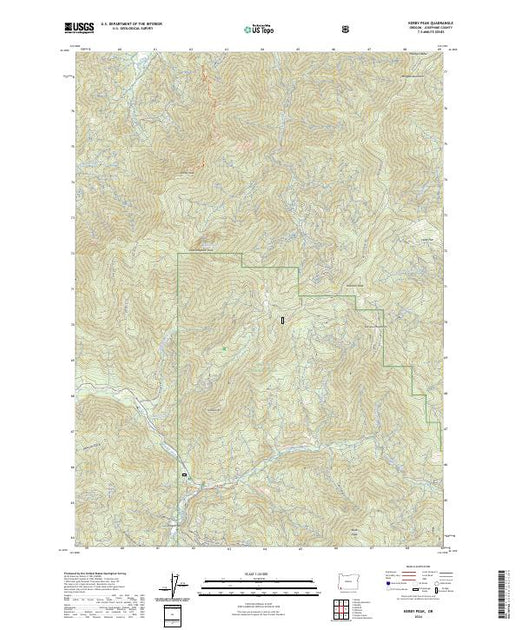 US Topo 7.5-minute map for Kerby Peak OR – American Map Store