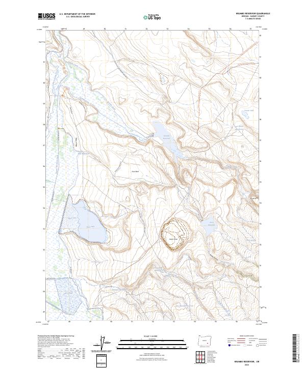 US Topo 7.5-minute map for Krumbo Reservoir OR – American Map Store
