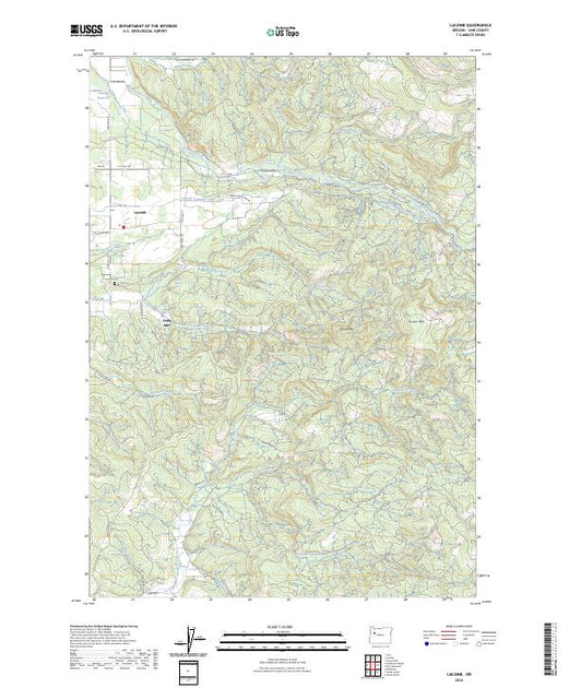US Topo 7.5-minute map for Lacomb OR – American Map Store