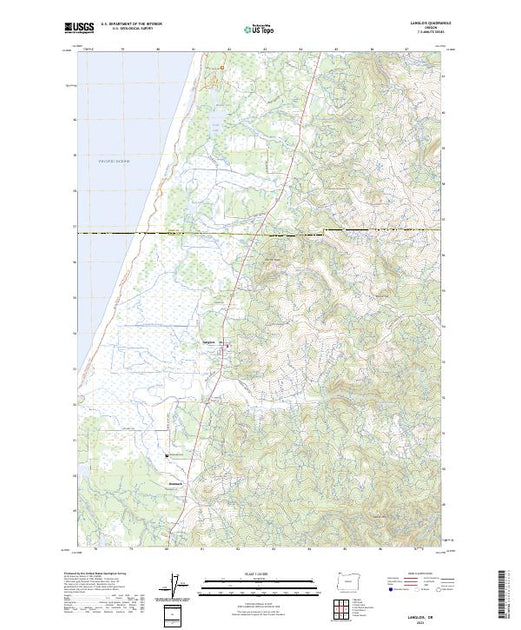 US Topo 7.5-minute map for Langlois OR – American Map Store