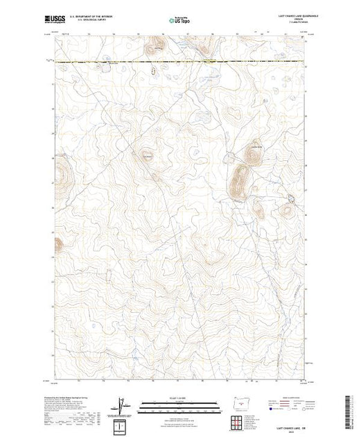 US Topo 7.5-minute map for Last Chance Lake OR – American Map Store