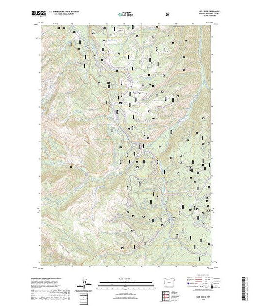 US Topo 7.5-minute map for Lick Creek OR – American Map Store