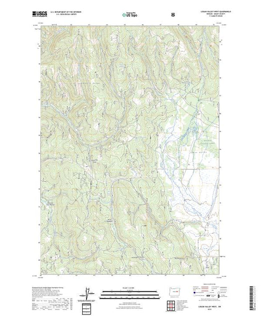 US Topo 7.5-minute map for Logan Valley West OR – American Map Store