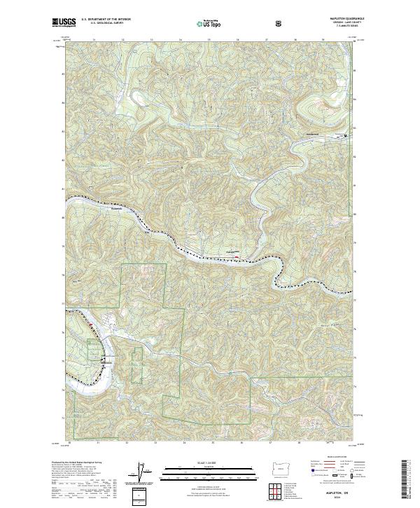 US Topo 7.5-minute map for Mapleton OR – American Map Store