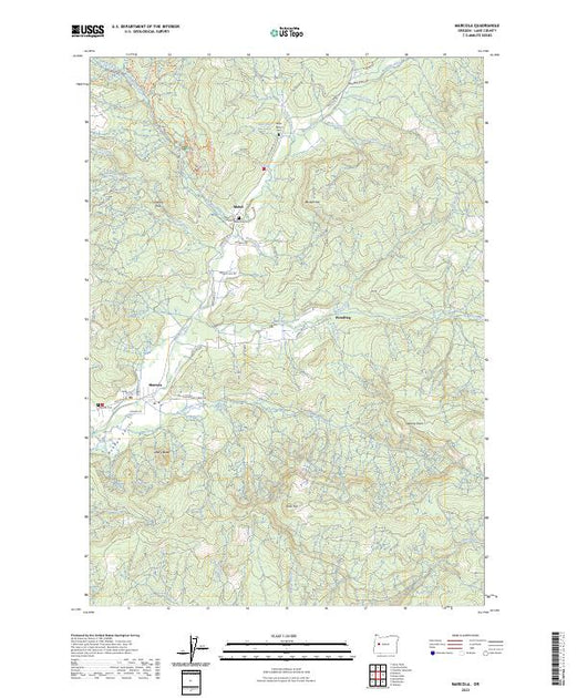 US Topo 7.5-minute map for Marcola OR – American Map Store