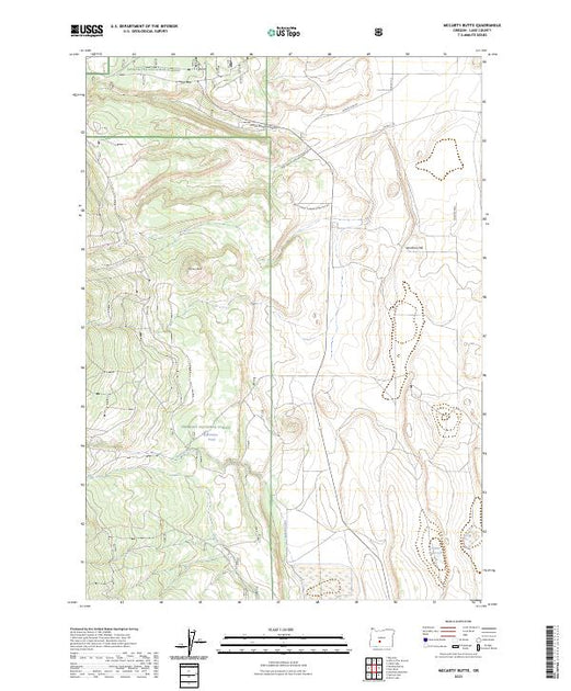 US Topo 7.5-minute map for McCarty Butte OR – American Map Store