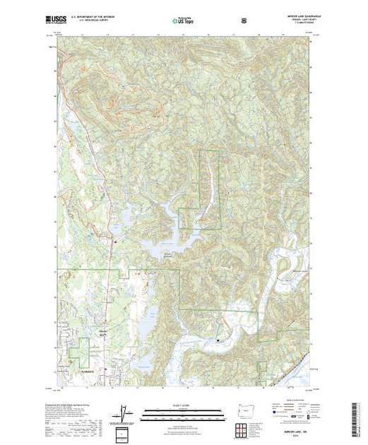 US Topo 7.5-minute map for Mercer Lake OR – American Map Store
