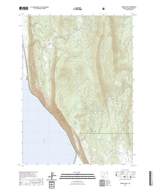 US Topo 7.5-minute map for Modoc Point OR – American Map Store