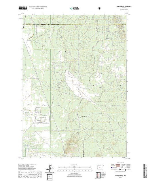 US Topo 7.5-minute map for Moffitt Butte OR – American Map Store