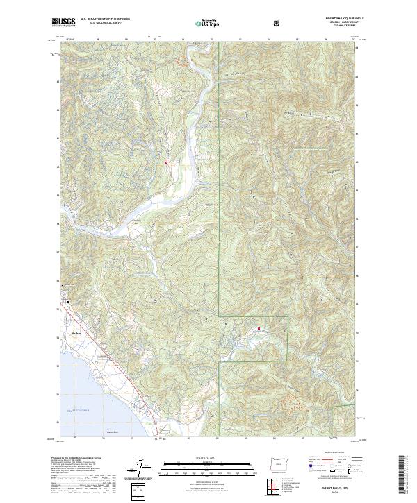 US Topo 7.5-minute map for Mount Emily OR – American Map Store