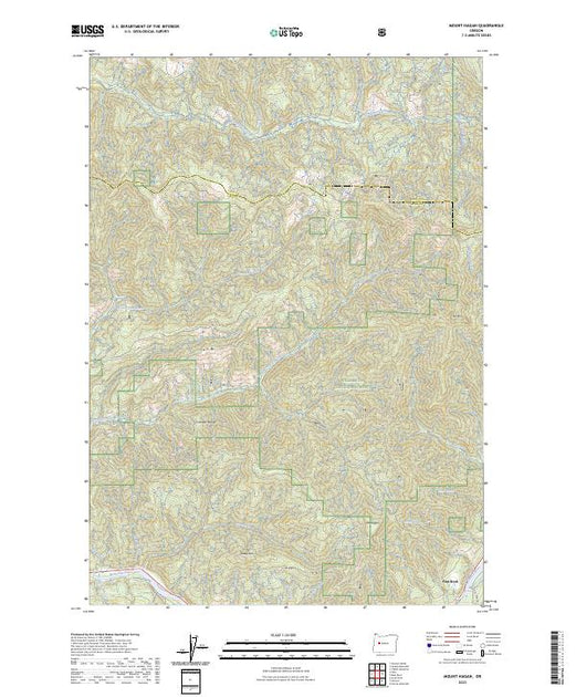 US Topo 7.5-minute map for Mount Hagan OR – American Map Store