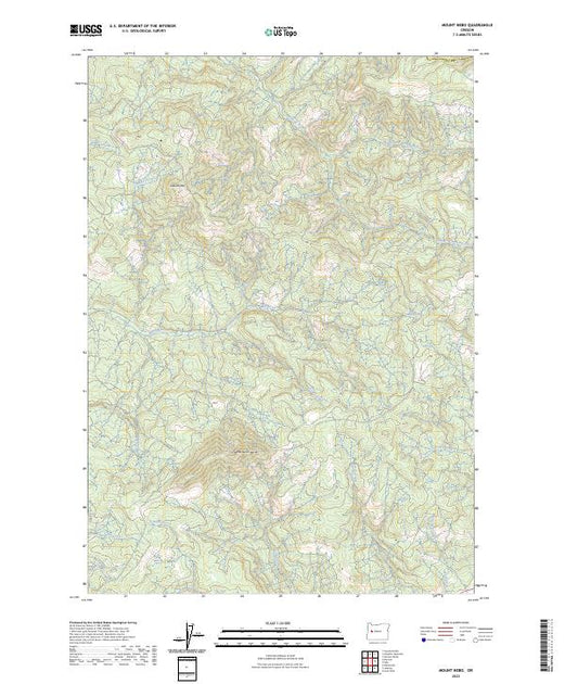US Topo 7.5-minute map for Mount Nebo OR – American Map Store