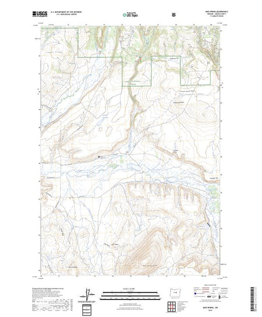 US Topo 7.5-minute map for Mud Spring OR – American Map Store