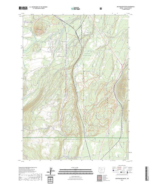 US Topo 7.5-minute map for Muttonchop Butte OR – American Map Store