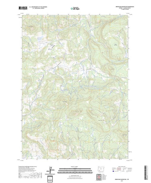 US Topo 7.5-minute map for Obenchain Mountain OR – American Map Store