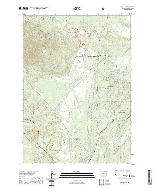 US Topo 7.5-minute map for Odell Butte OR – American Map Store